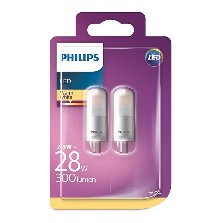 SET 2x LED-Glühbirne Philips G4/2,5W/12V 2700K | Beleuchtung